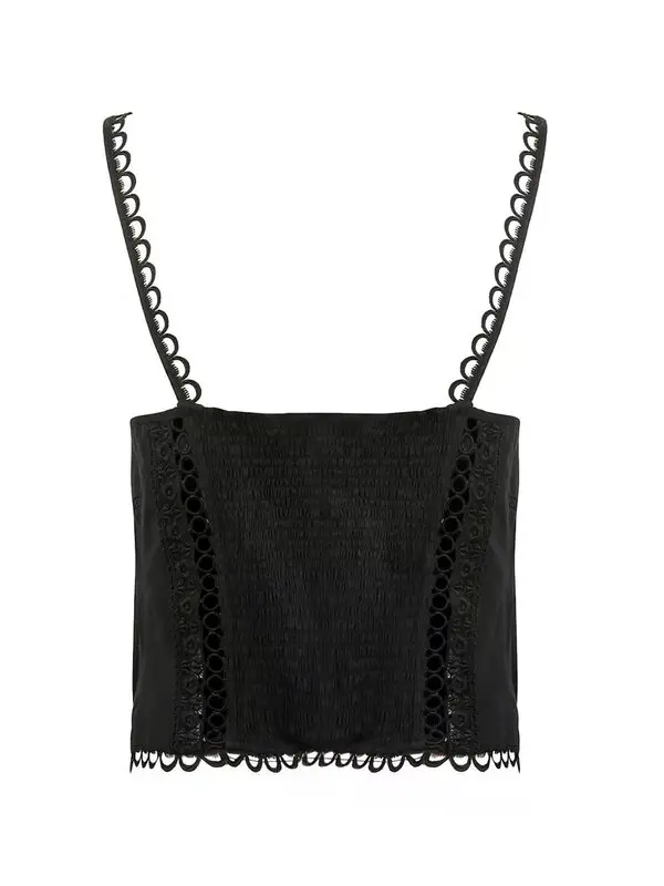 Charo Ruiz Ibiza Poppy Lace-trim Top - Black