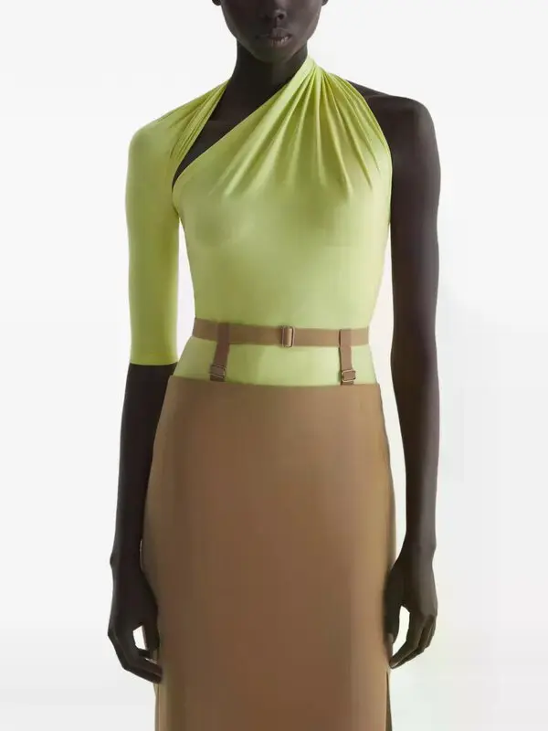 MUGLER Draped Loop T-shirt - Yellow