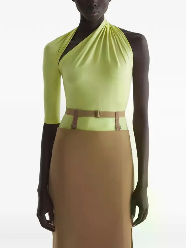 MUGLER Draped Loop T-shirt - Yellow