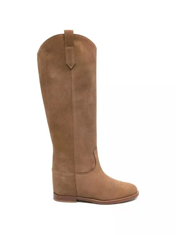 VIA ROMA 15 Round-toe Knee High Boots - Neutrals