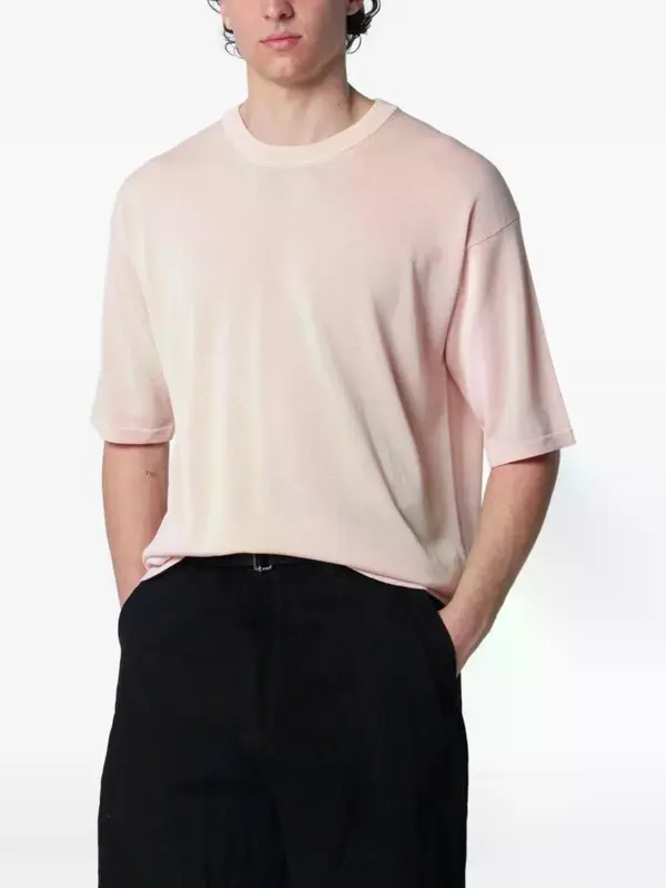 ROBERTO COLLINA Crew-neck Short-sleeve T-shirt - Pink