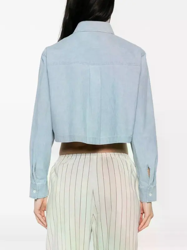 Maison Kitsuné Embroidered Cropped Shirt
