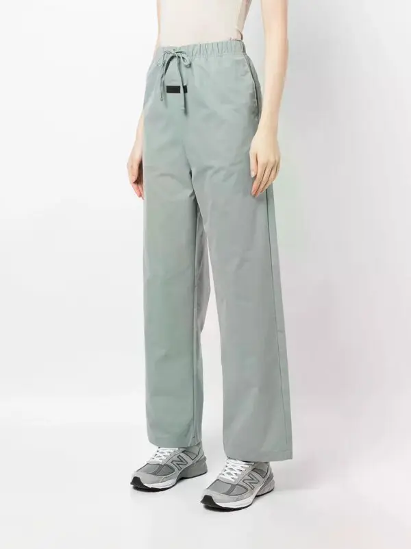 Fear Of God Logo-patch Drawstring-waist Trousers - Green
