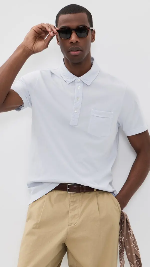 Billy Reid Pensacola Polo - Dew Blue
