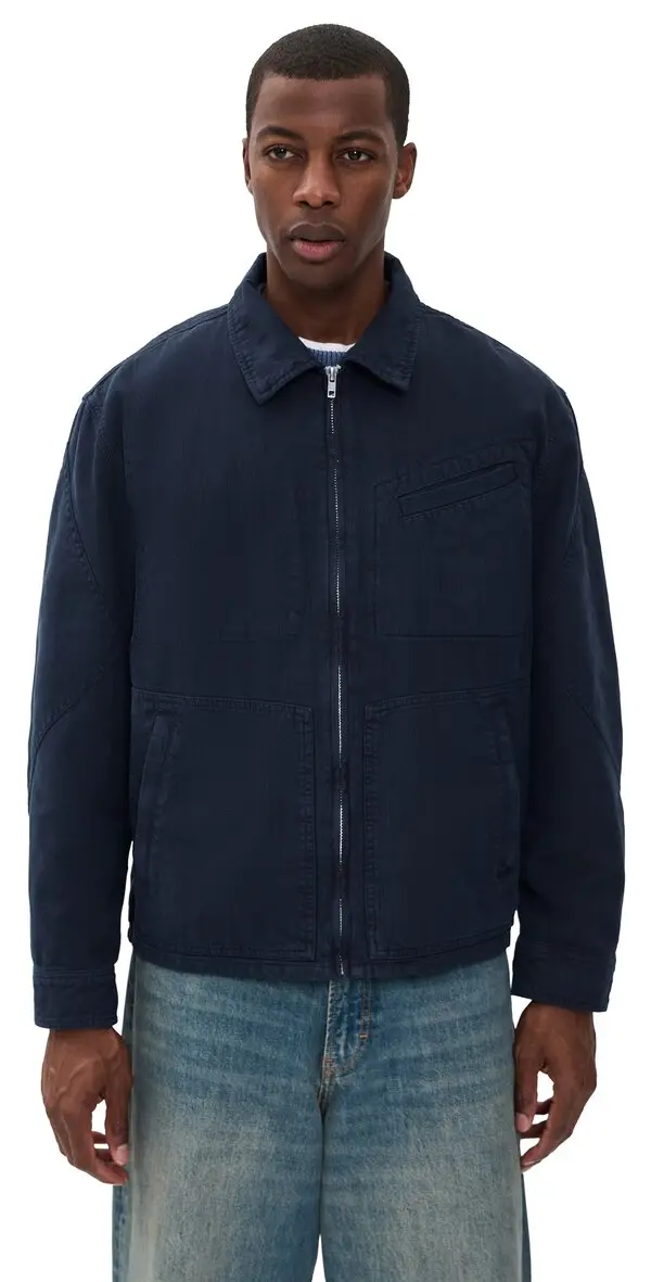 ALEX MILL Elijah Zip Jacket - Dark Navy