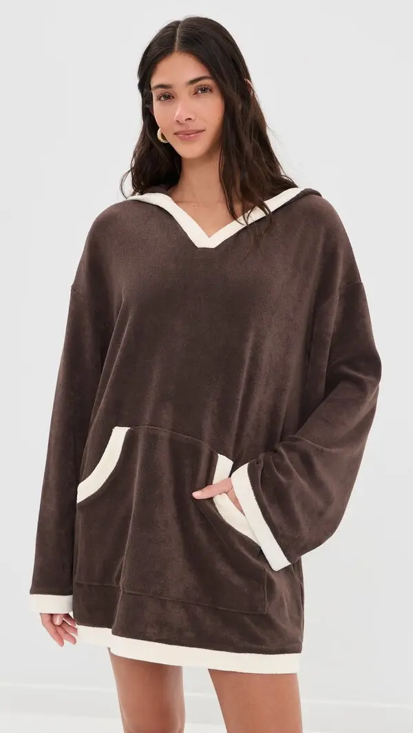 Staud Anona Hooded Mini Dress - Java