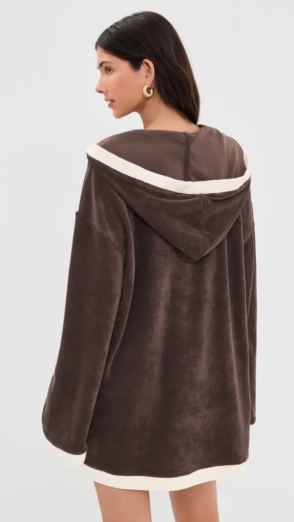 Staud Anona Hooded Mini Dress - Java