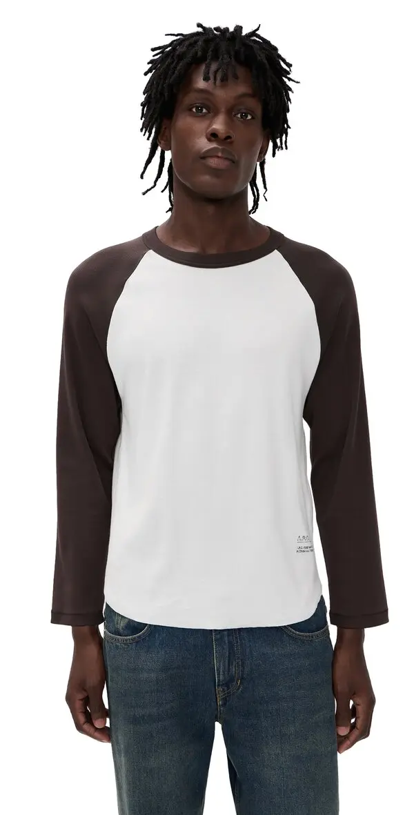 A.p.c. Raglan Long Sleeve Tee - Bld Beige/brown