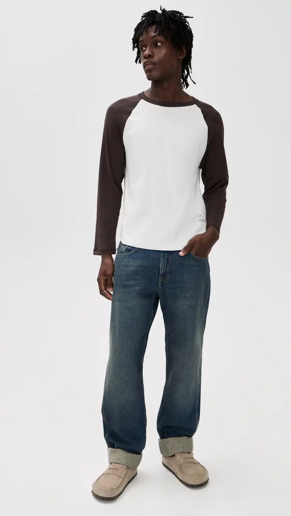 A.p.c. Raglan Long Sleeve Tee - Bld Beige/brown