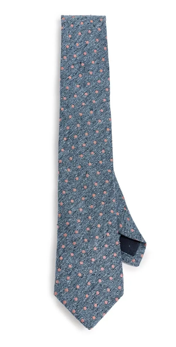 Paul Smith Marl Spot Tie - Indigo