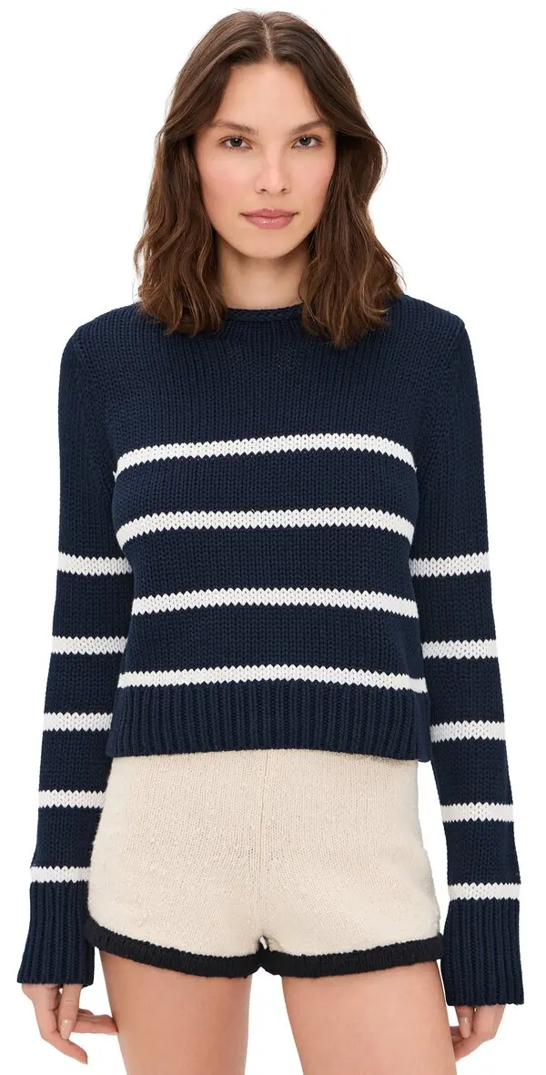 LA LIGNE Mini Marina Striped Sweater - Navy/cream