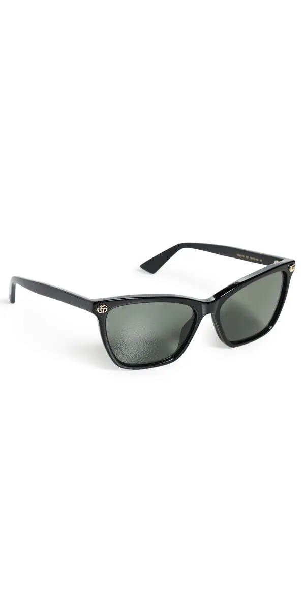 Gucci Double G Square Sunglasses - Black-black-grey
