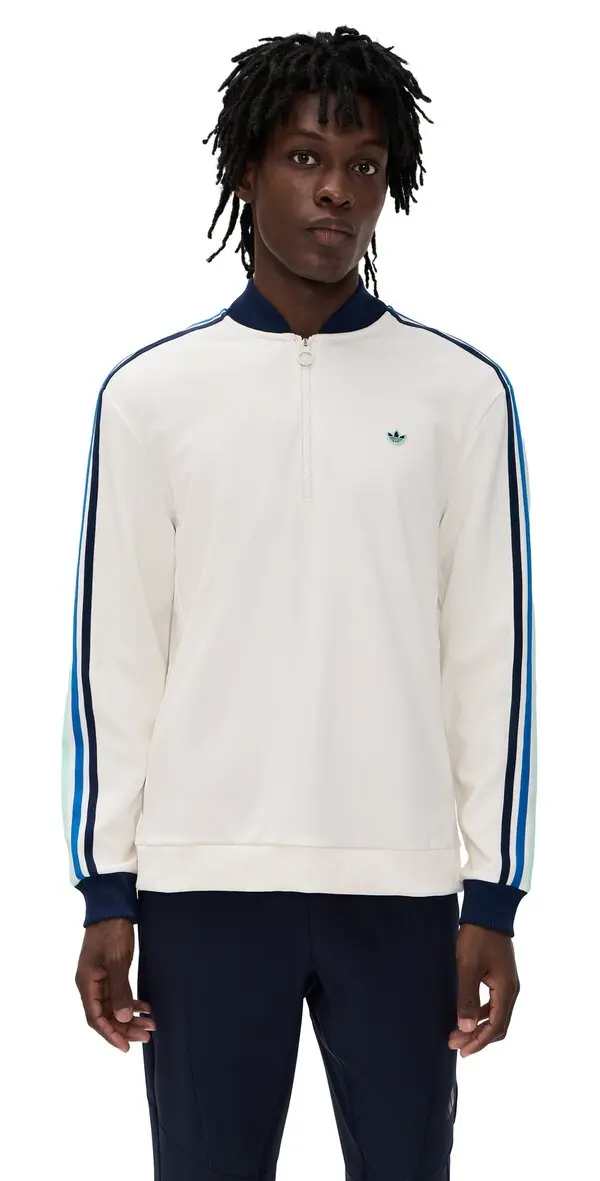 Adidas 3-stripe Quarter Zip - Chalk White/night Indigo