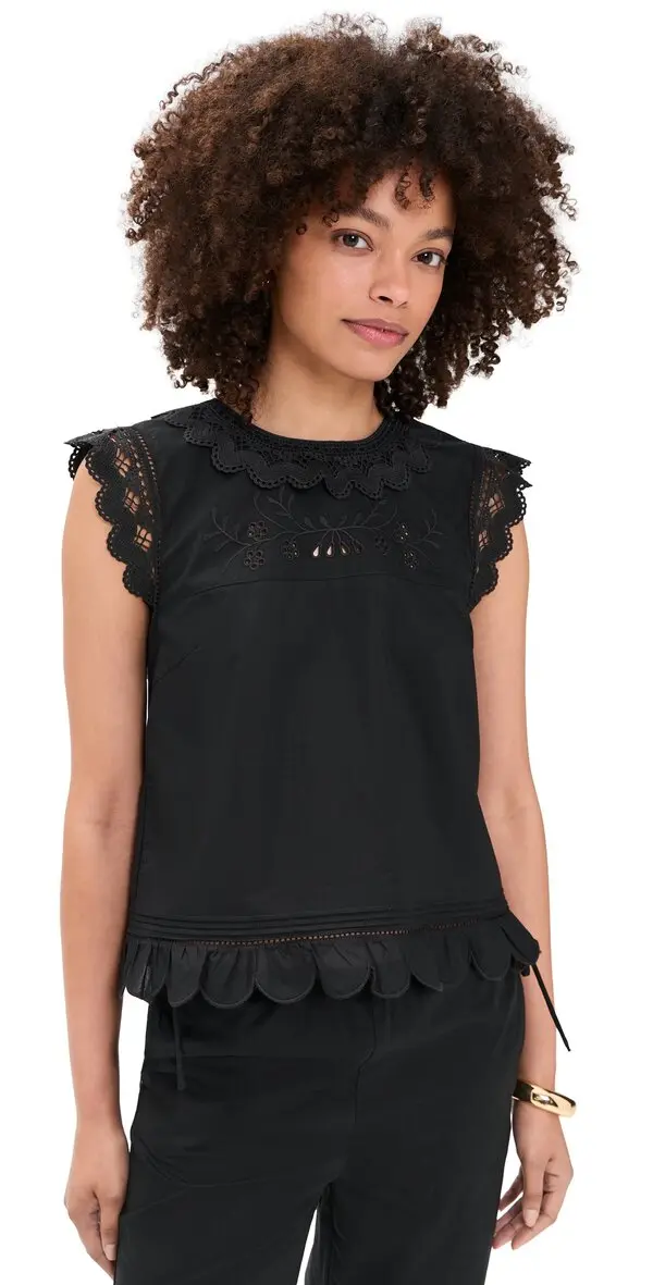THE GARMENT Kirsten Ruffle Top - Black