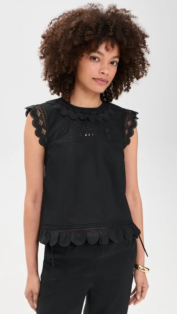 THE GARMENT Kirsten Ruffle Top - Black
