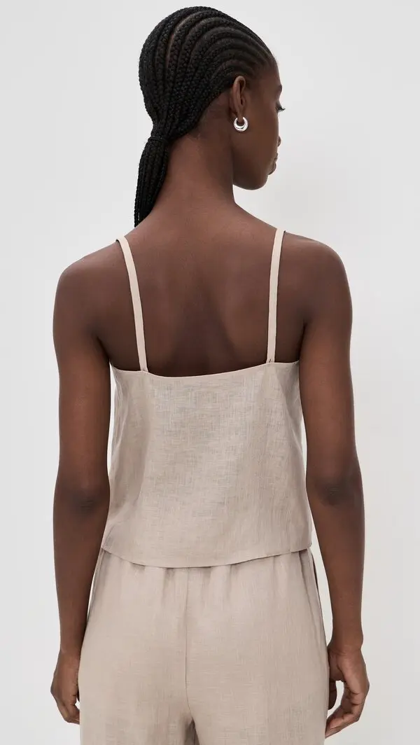 FRAME Linen Button Cami - Flax