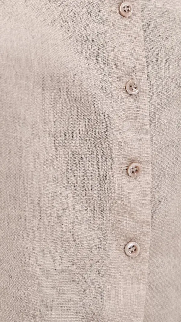 FRAME Linen Button Cami - Flax