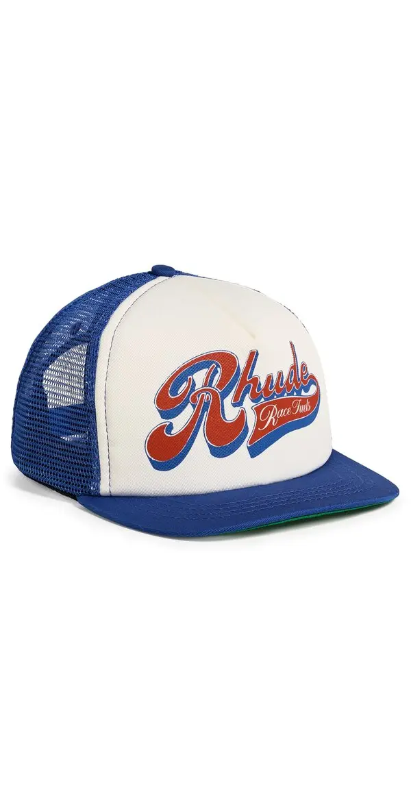 Rhude Pit Stop Trucker Cap - White/blue/red