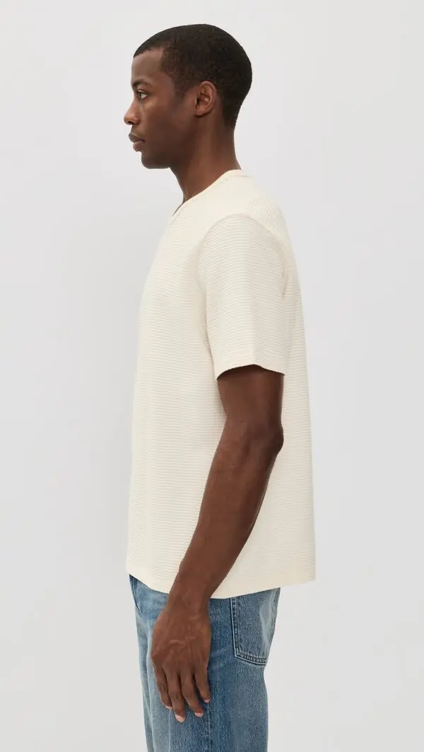 FRAME Jacquard Stripe Tee - Cream