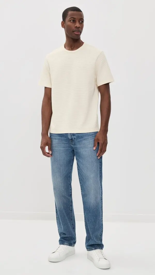 FRAME Jacquard Stripe Tee - Cream