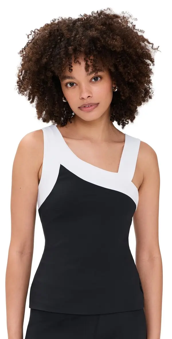 Goldbergh Sierra Tank With Asymmetrical Neckline And Built-in Bra - Black