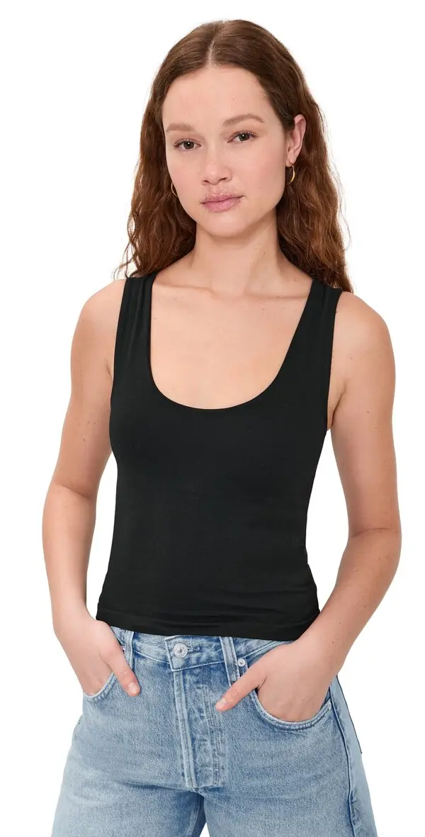 Free People Clean Lines Muscle Tank - Black