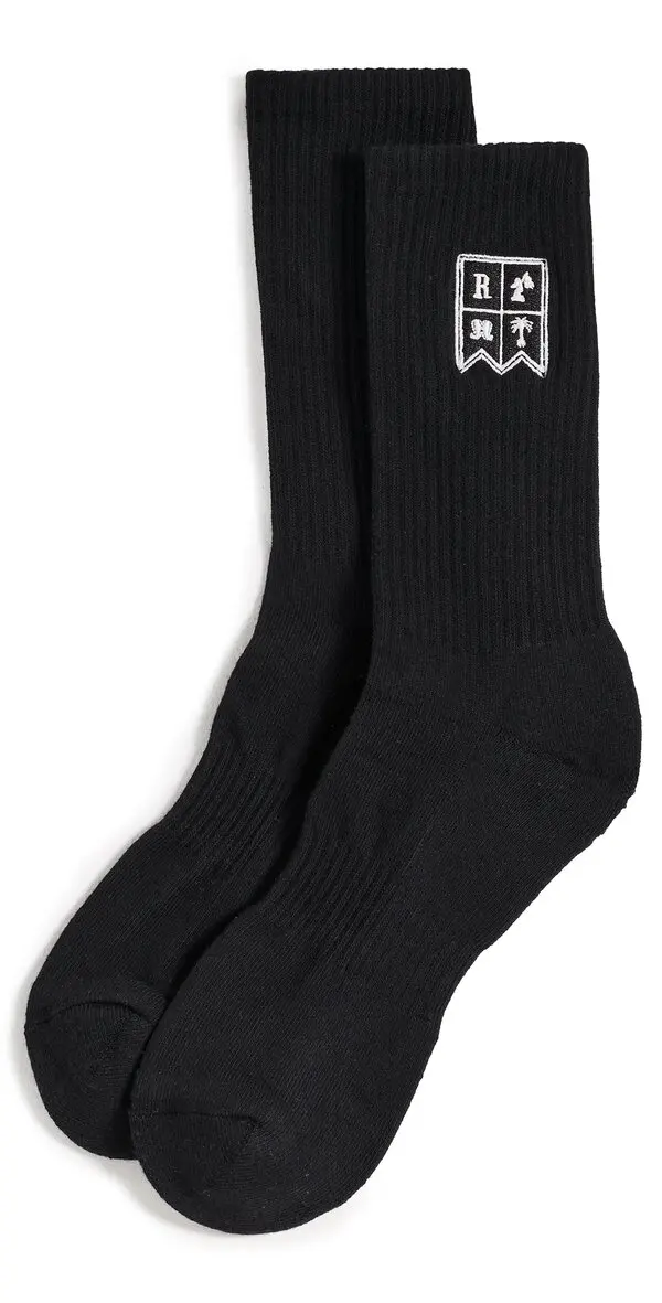 Rhude Harbor Crest Socks - Black / White