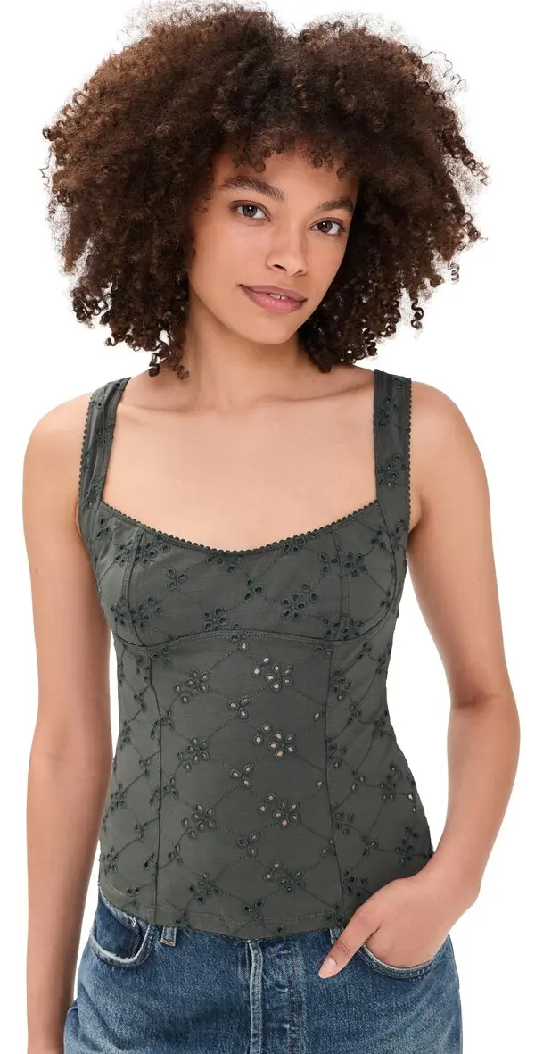 Free People Eyelet Camisole - Hunter