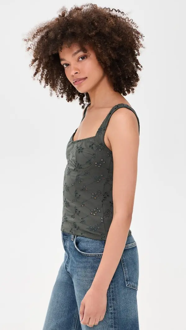 Free People Eyelet Camisole - Hunter