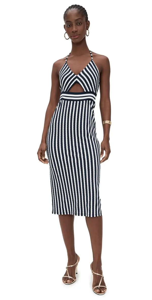 Ramy Brook Stevie Midi Dress - Navy Stripe