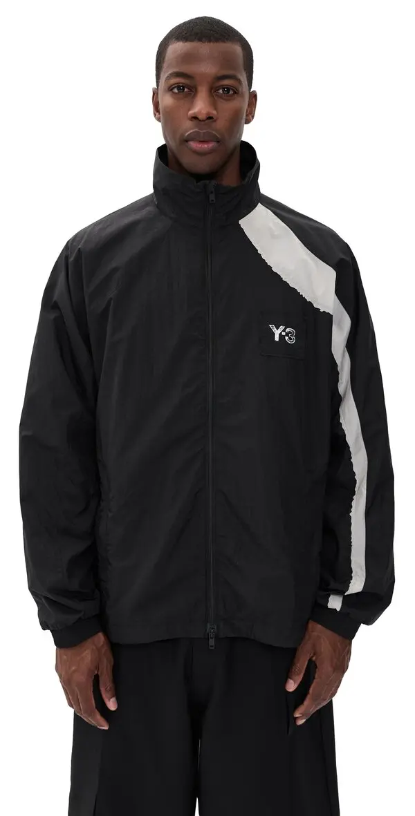 Y3 Nylon Jacket With Stripe Detail - Black