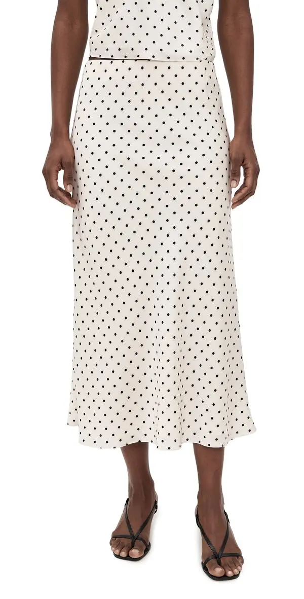Joe's Jeans The Ines Midi Skirt - Ecru Polka Dot