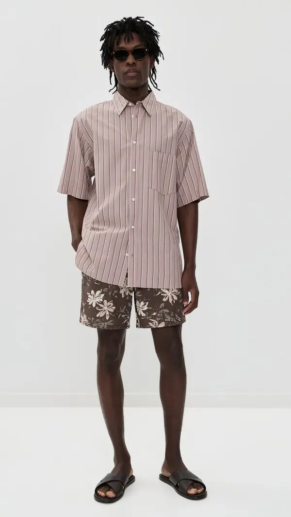 KATIN Volley Floral Swim Trunks - Cocoa