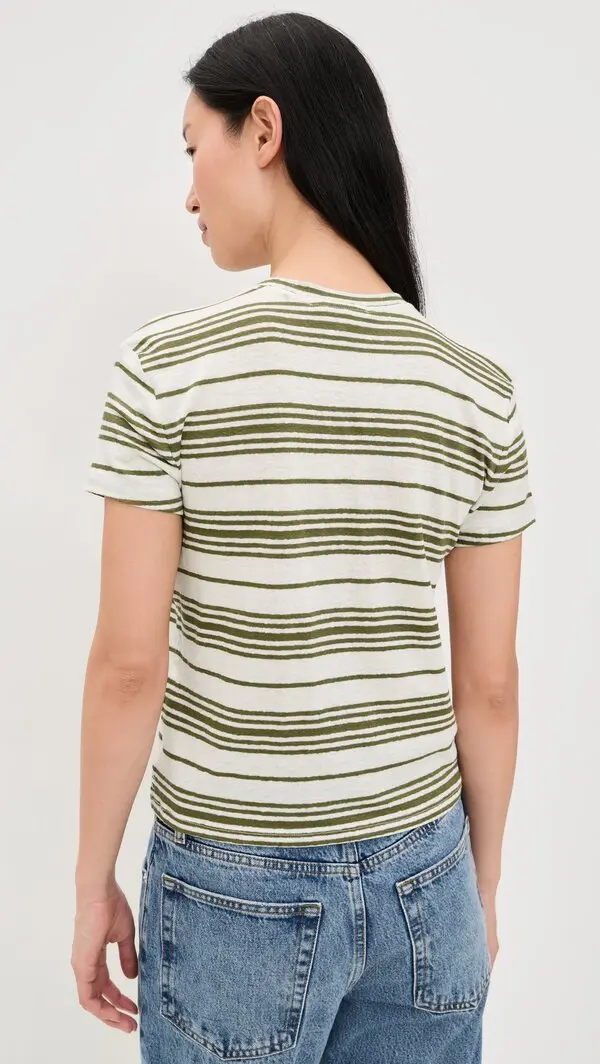 FRAME Linen Baby Tee - Military Multi