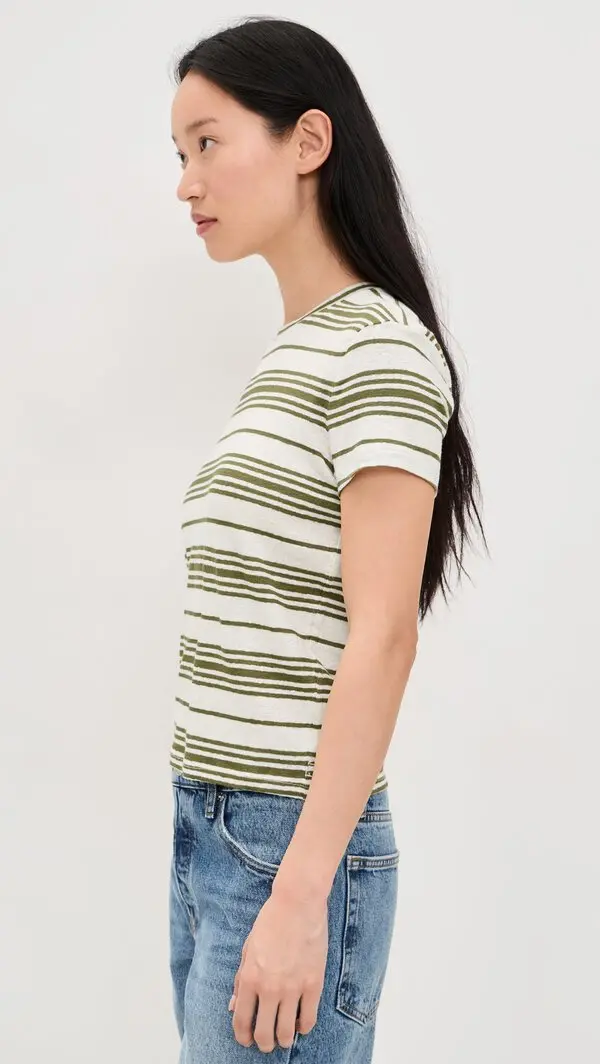 FRAME Linen Baby Tee - Military Multi