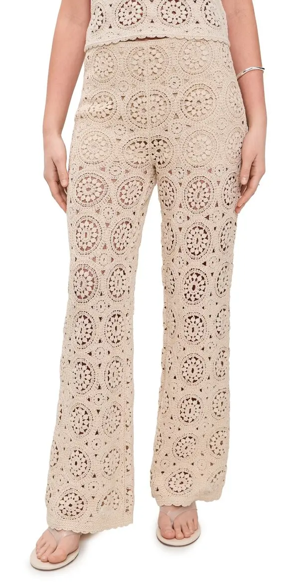 FRAME Crochet Wide Leg Pants