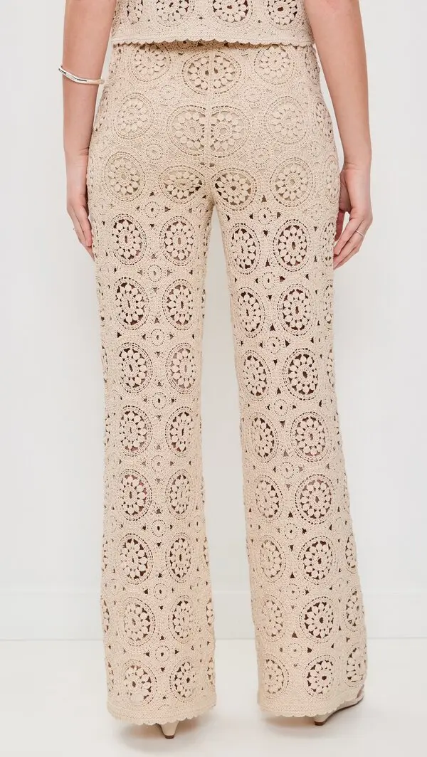 FRAME Crochet Wide Leg Pants