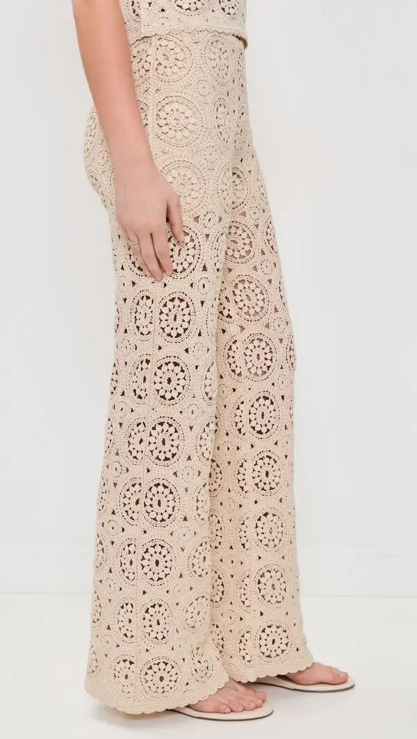 FRAME Crochet Wide Leg Pants