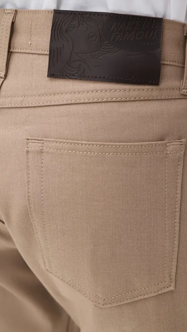 Naked & Famous Denim True Guy Selvedge Slacks - Beige