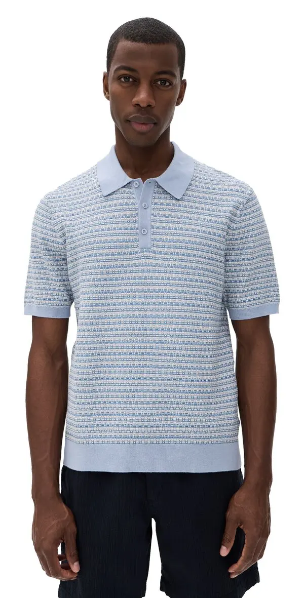 WAX LONDON Mini Geo Naples Knit Polo