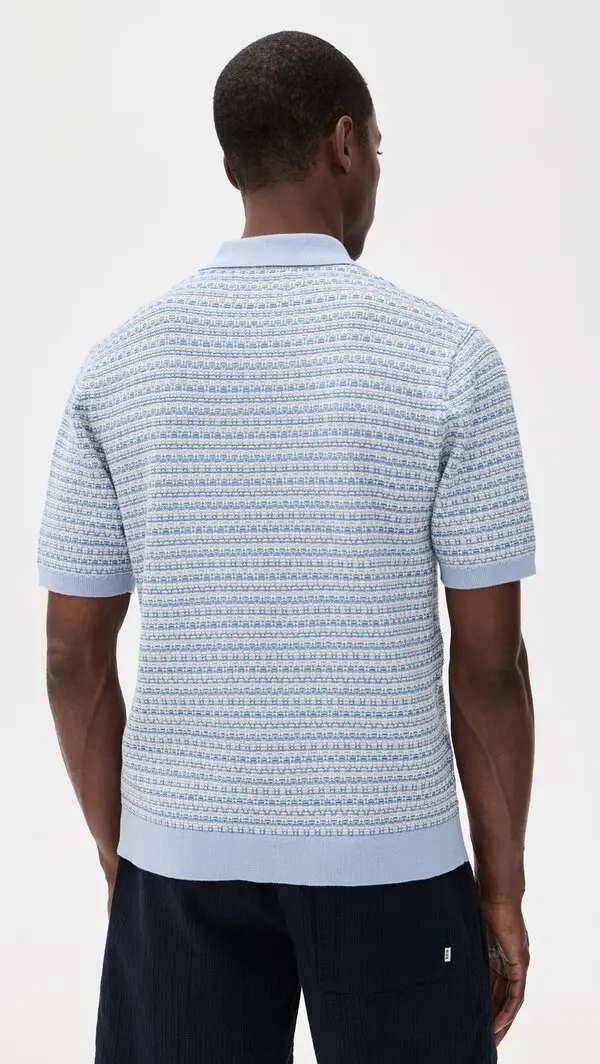 WAX LONDON Mini Geo Naples Knit Polo