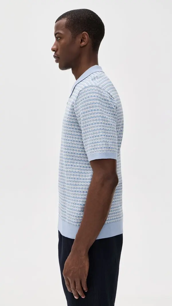 WAX LONDON Mini Geo Naples Knit Polo