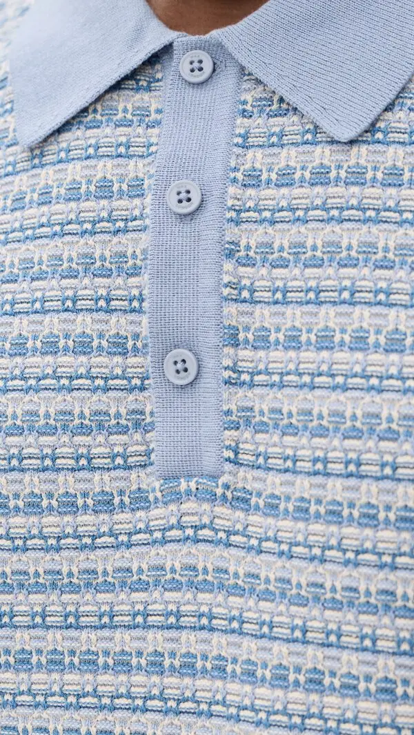 WAX LONDON Mini Geo Naples Knit Polo