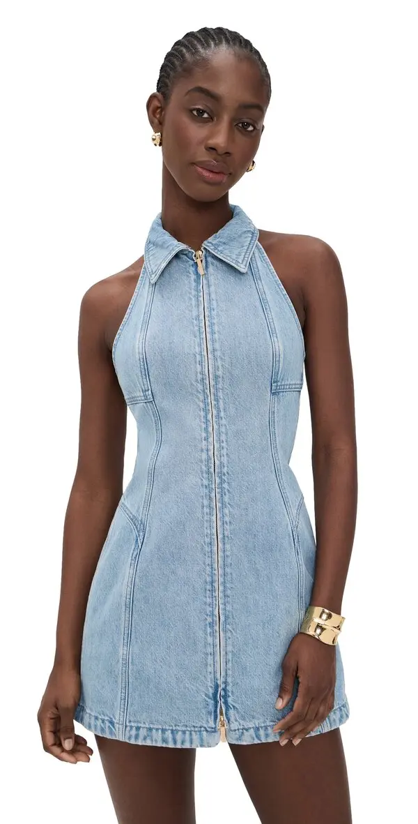 Cult Gaia Charo Denim Mini Dress - Vintage Blue
