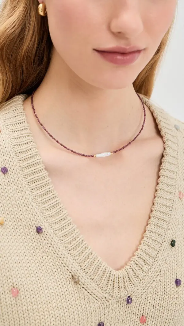 Maison Irem Solar Pearl Pendant Necklace