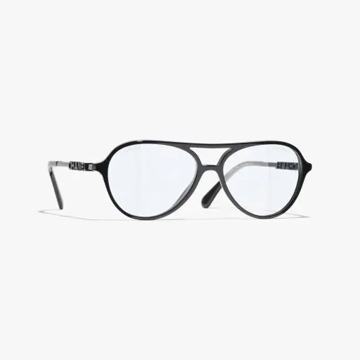 Chanel Pilot Blue Light Glasses - Black