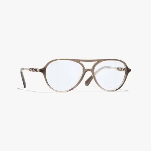 Chanel Pilot Blue Light Glasses - Brown
