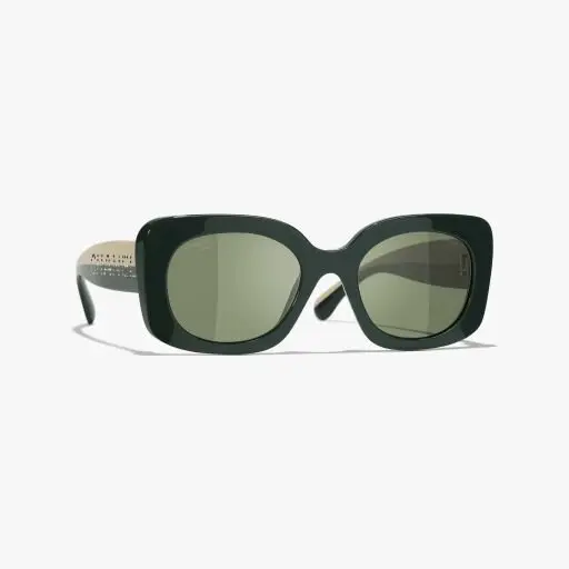 Chanel Square Sunglasses - Dark Green