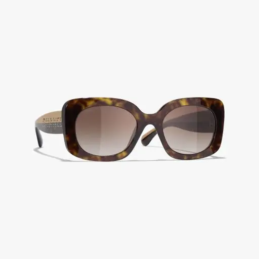 Chanel Square Sunglasses - Dark Tortoise