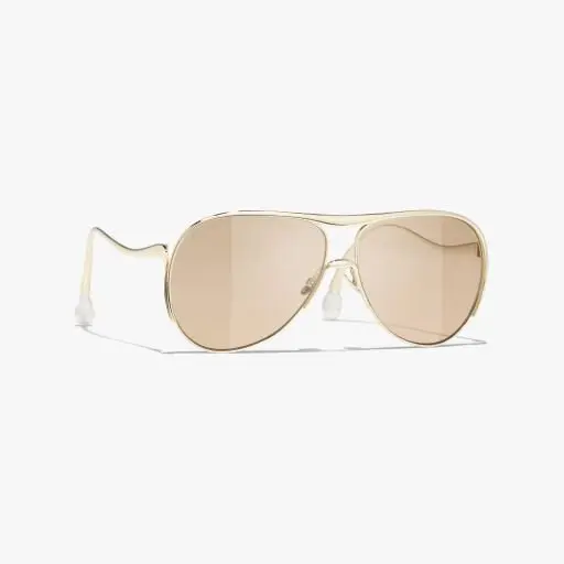 Chanel Pilot Sunglasses - Gold
